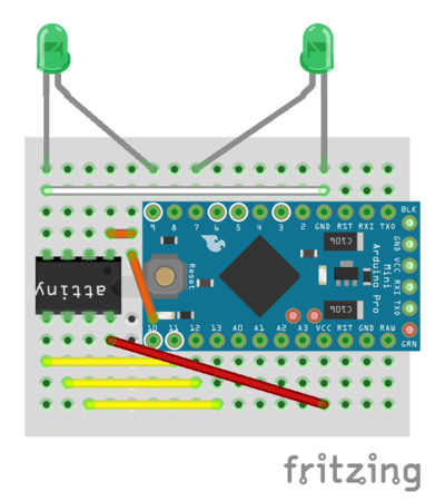 Arduino Pro Mini 328 3.3Vを8ピンAVRマイコン書き込み専用ISPにする - M.C.P.C. (Mamesibori Creation Plus Communication)