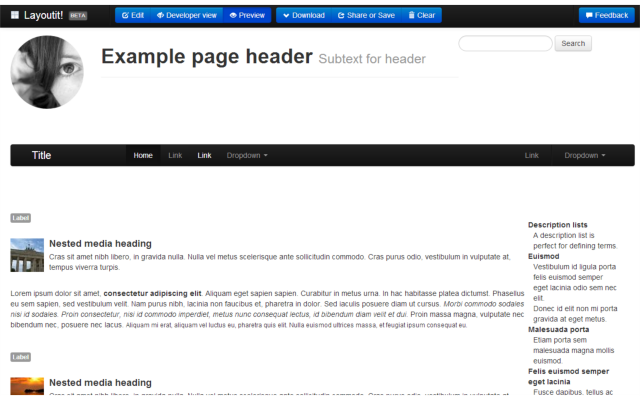 誰でも簡単にBootstrapのレイアウトが作れる「LayoutIt!」がすごい - Noise of Web Programming