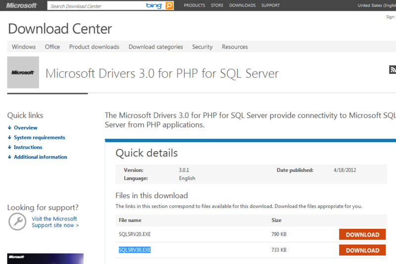 PHPからSQL Serverに接続してみる - chorus log