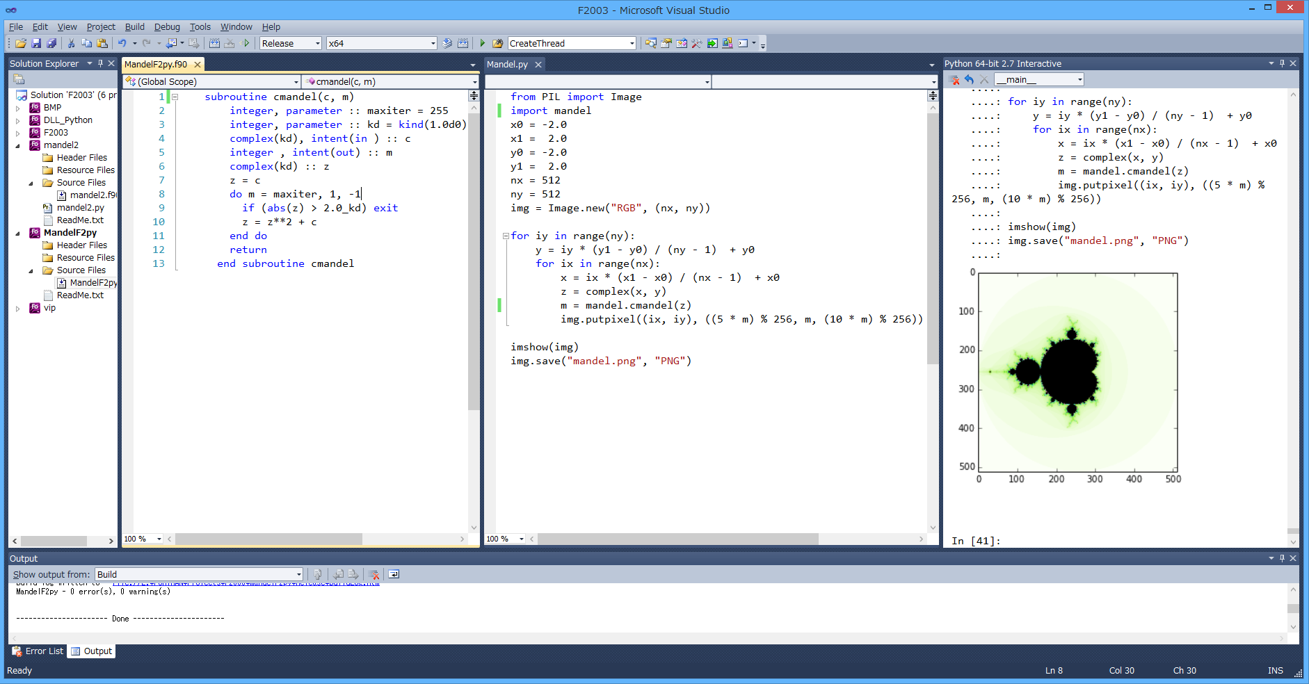 IPython + f2py ( Intel Visual Fortran ) Mandelbrot set - fortran66のブログ IPython + f2py ( Intel Visual Fortran ) Mandelbrot set - fortran66のブログ