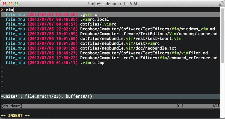 unite.vim についてまとめてみた - Software Engineer のブログです。