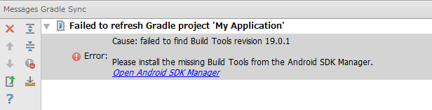 61日目 "Gradle project sync failed. Basic functionality (e.g editing debugging)will not work ...