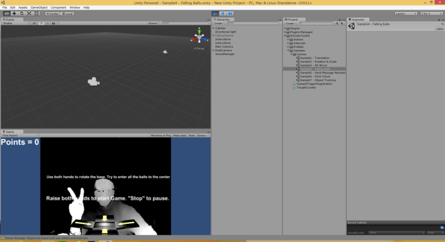 無料のUnity 5 PersonalでIntel RealSense SDKを動かす - ブログ@kaorun55