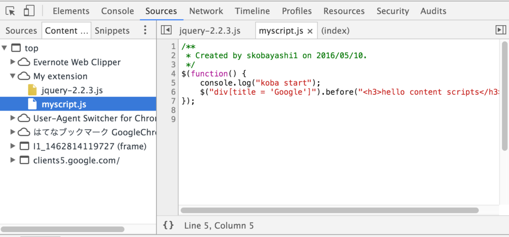 Chrome ExtensionのContent Scriptsで特定のページをInjectする - techium