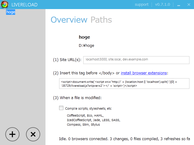 LiveReload を Windows7 + FireFox + プロキシ環境 で使用する - ngyukiの日記