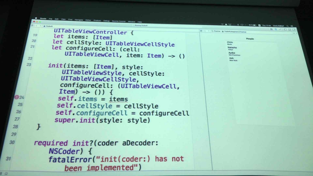 try! Swift SwiftらしいTable View Controllerの使い方 #tryswiftconf Day2-11 - niwatakoのはてなブログ