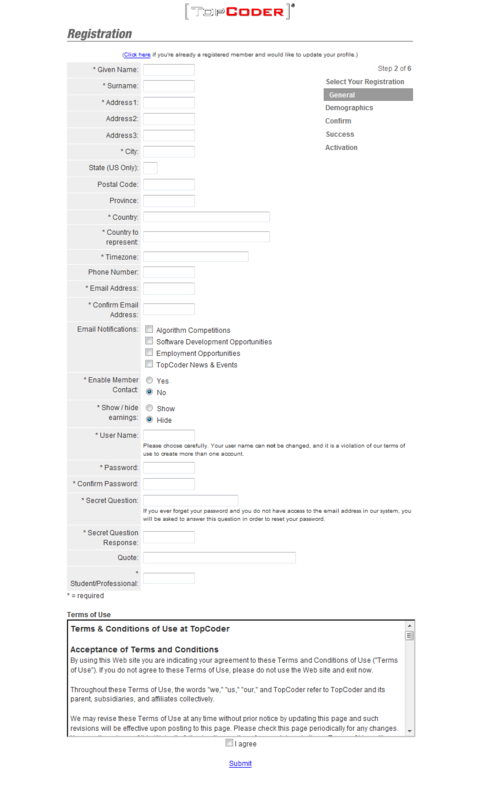 TopCoderアカウント登録、SRM(Single Round Match)解説 - ポクポク