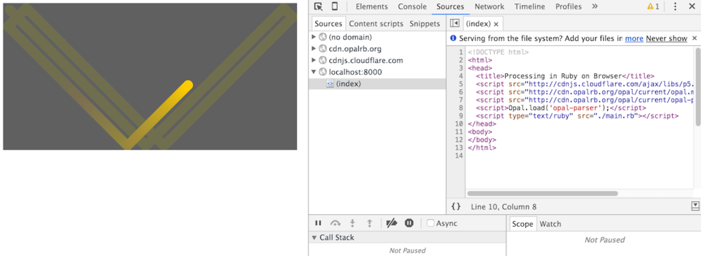 ブラウザ上でRubyでProcessingする - kitao's blog