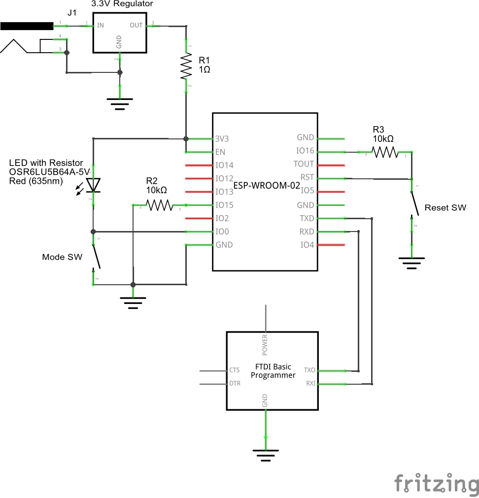 Esp Wroom 02arduinoによるwifiネットワーキング 7 ~ 自作アプリケーションのための基本回路 Hogehoge World