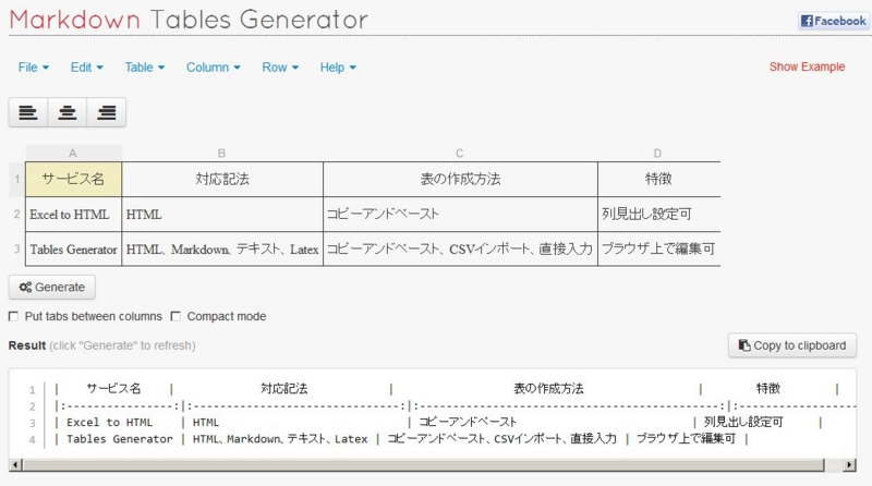 ブログの表作成にtables Generatorが便利!excelからmarkdown・html・テキストへ簡単変換できる ちょろげ日記