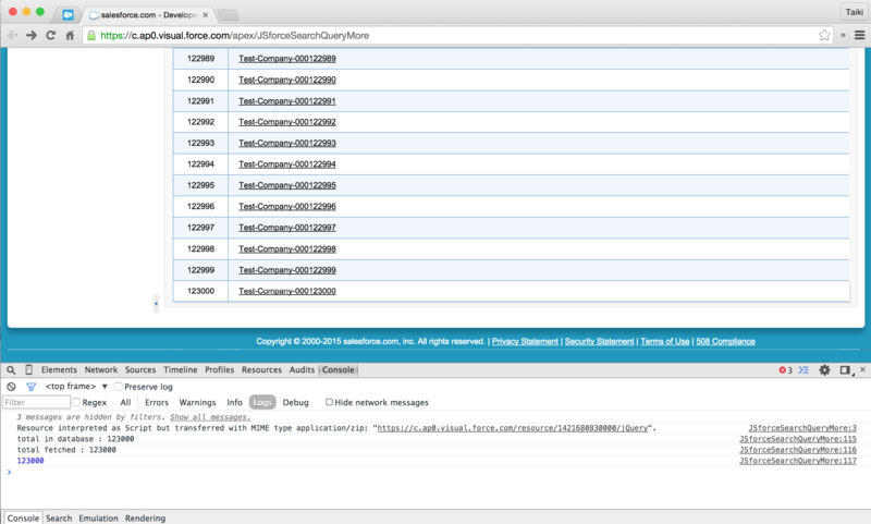 GitHub - tyoshikawa1106/apex-jsforce-search-query-more-sample: JSforce Search QueryMore Sample Code