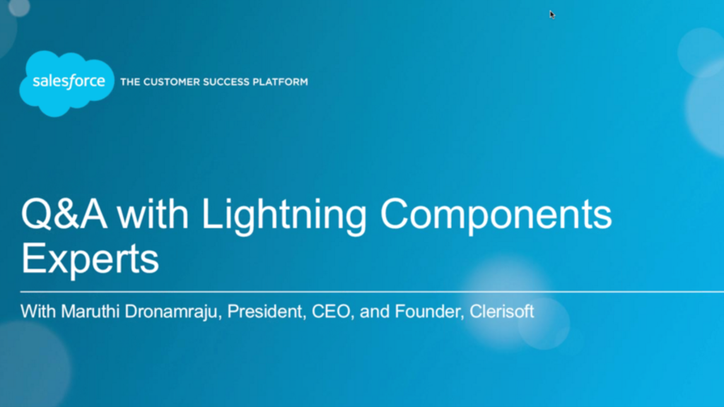 SFDC：Lightning Components Q&A Webinar [07/24] - tyoshikawa1106のブログ