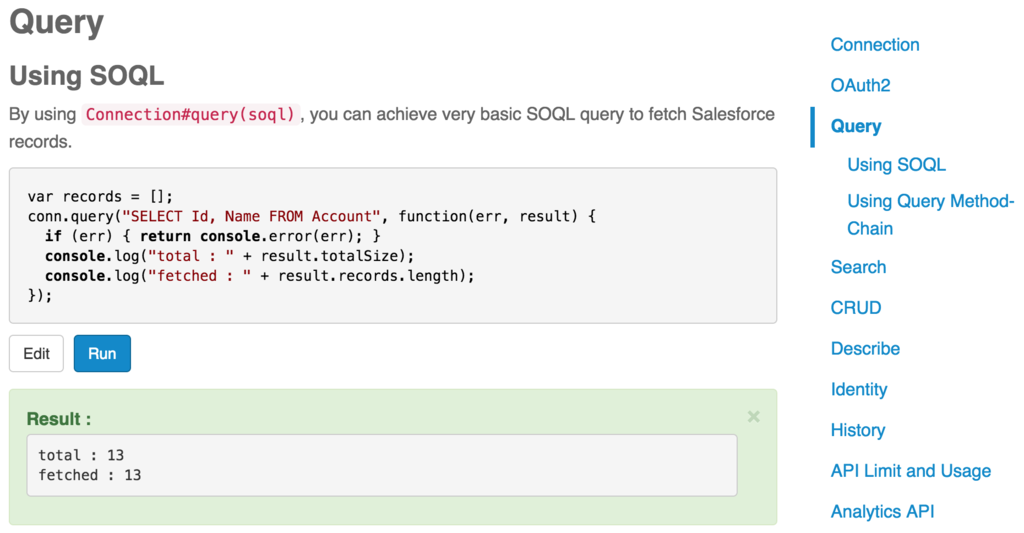 SFDC：JSforceサイトにログインしてサンプルコードを実行してみました - tyoshikawa1106のブログ
