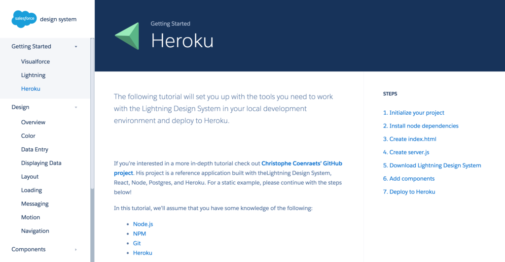 Heroku：Lightning Design System Getting Startedを試してみました - tyoshikawa1106のブログ