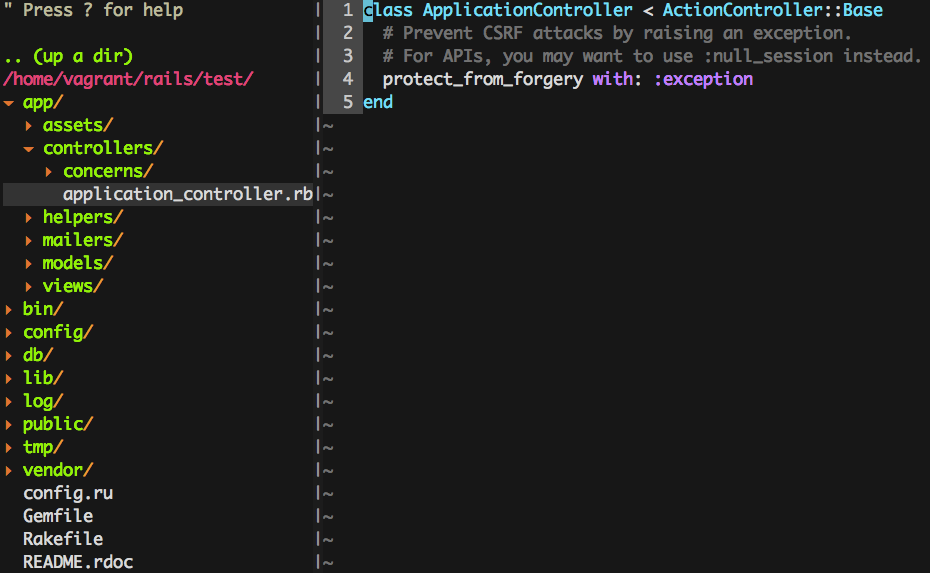 Vimメモ : The NERD Treeでディレクトリツリーを表示してファイル操作 - もた日記