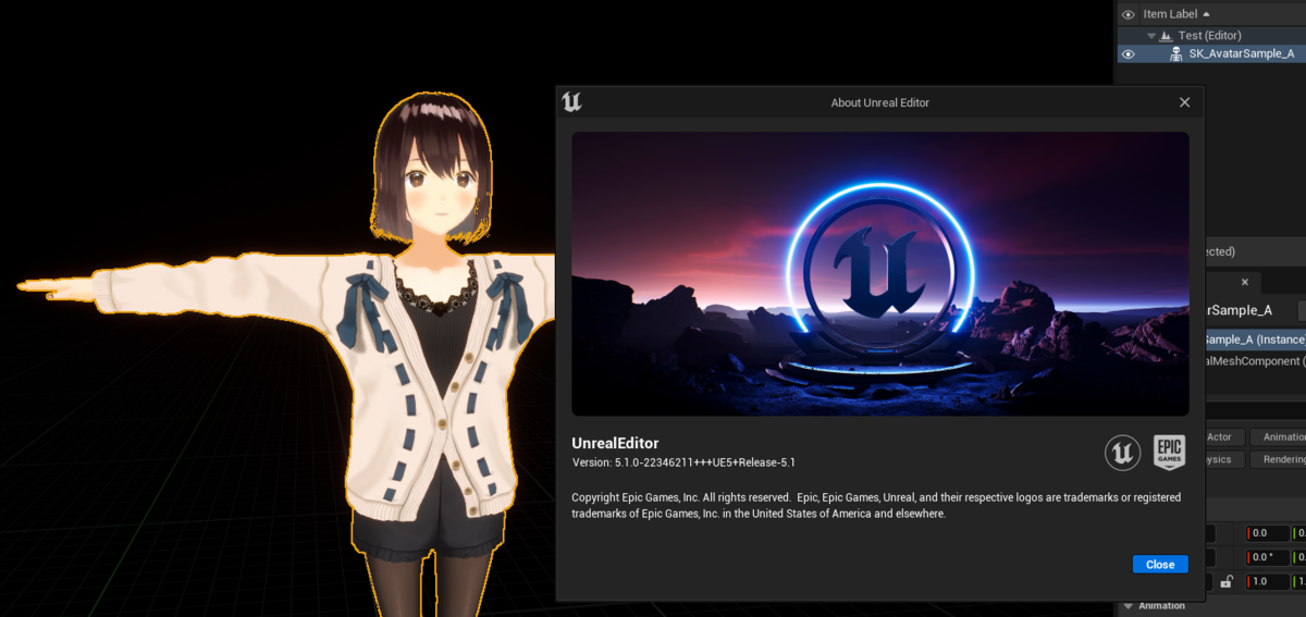 【UE】一足先にUE5.1環境でVRM4Uを使う - akyboxブログ