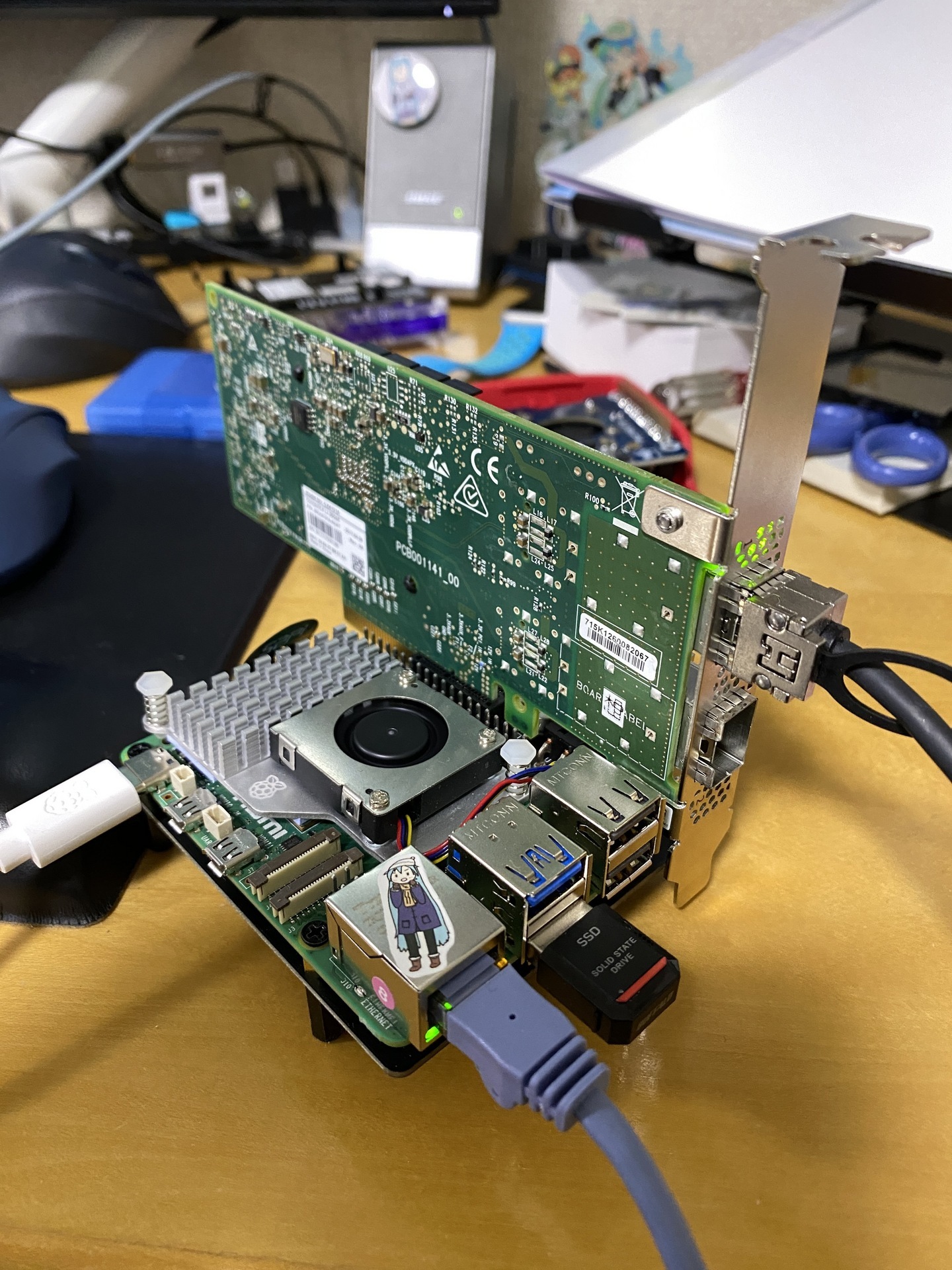 Raspberry Pi 5に10GbE NICを乗せたやつを2台並べてiperf3で計測すると…… - あっきぃ日誌