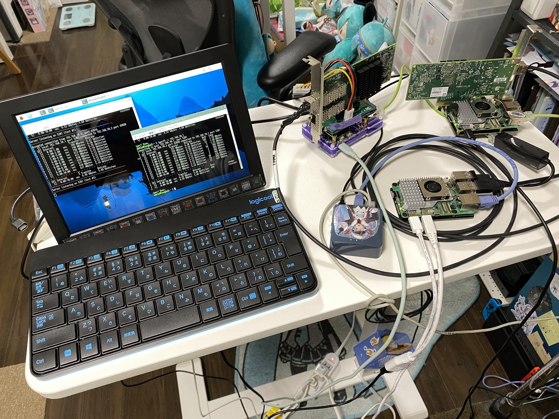 Raspberry Pi 5に10GbE NICを乗せたやつを2台並べてiperf3で計測すると…… - あっきぃ日誌