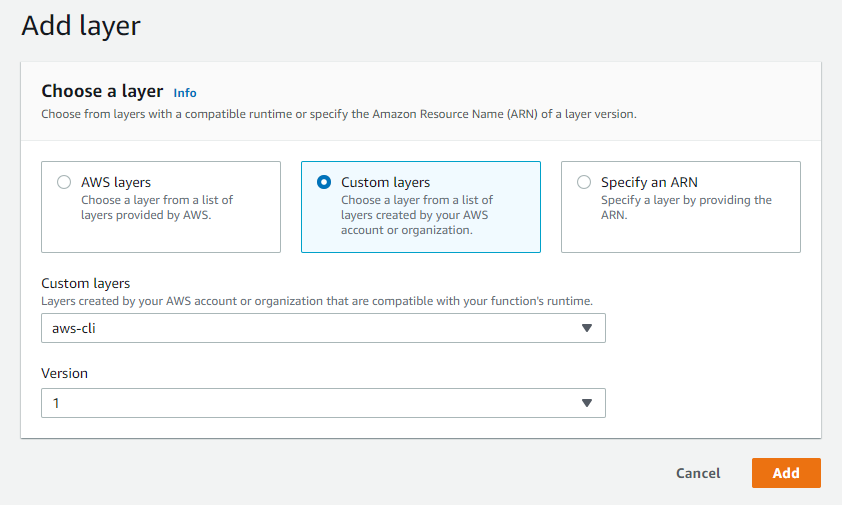 LambdaでAWS CLIを実行する | AWS Lambda Layer - BioErrorLog Tech Blog