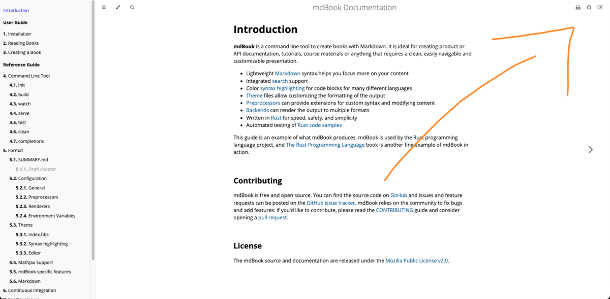 mdbookで右上アイコンにgitレポジトリのリンクを貼る - BioErrorLog Tech Blog