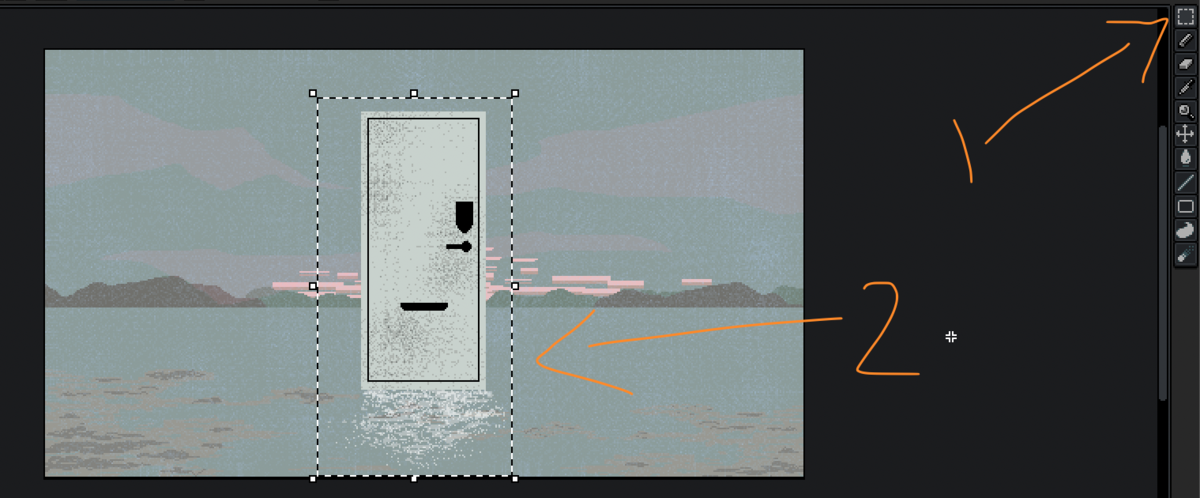 Aseprite: 選択範囲を複数レイヤーで変形/移動する - BioErrorLog Tech Blog