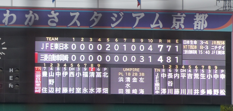 4/30 第68回JABA京都大会 JFE東日本vs三菱自動車岡崎【公式戦】 - ぶれいどきゃっちゃー