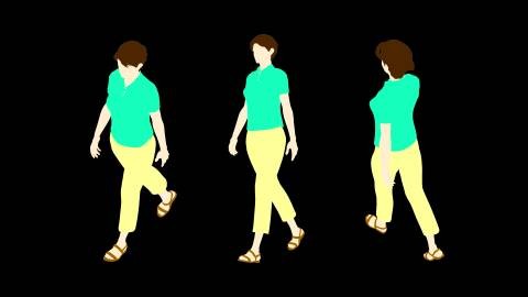 個別「WalkP_W-CpA イラスト 人 シルエット」の写真、画像 - ブルーバックイメージ