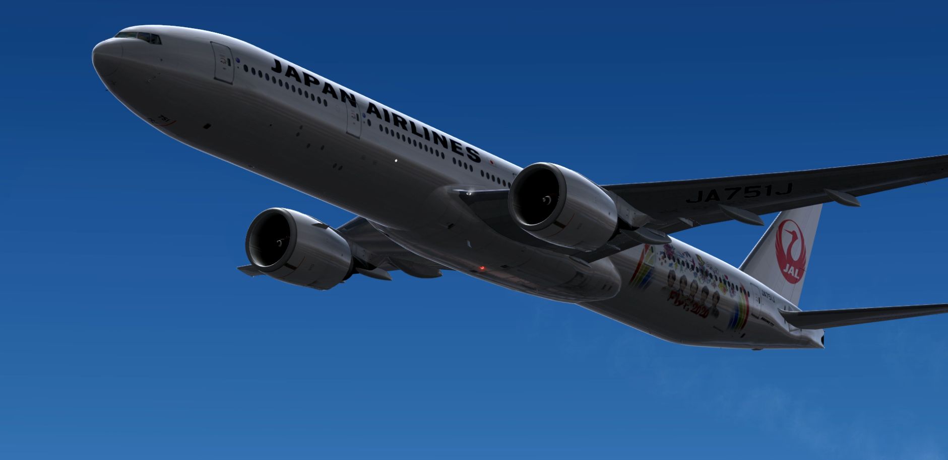 FSX Repaint PMDG777-300ER （JAL Fly to 2020_JA751J） - Prepar3DV4/FSX of ...