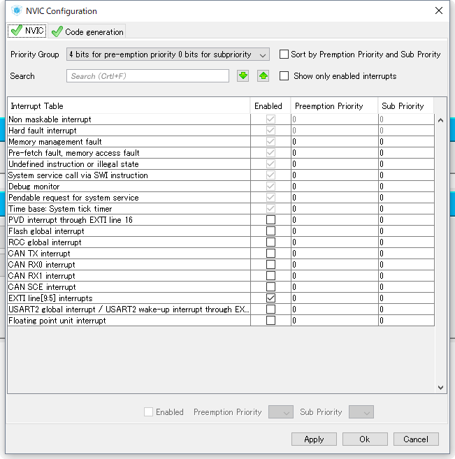 STM32F303K8 GPIO 外部イベント割り込み - CCWO Embedded Space