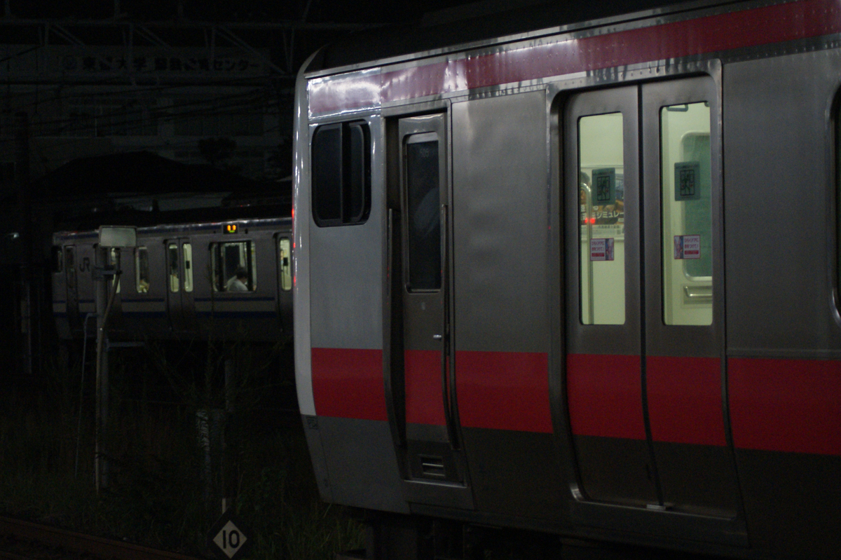 夜の蘇我駅での撮影。EF210牽引コキ？チキ？の試運転(?)、E217系・E233系・209系・E257系・ケヨ34編成。ローカルに亡霊透明人間出現。 - ひがなり雑記帳
