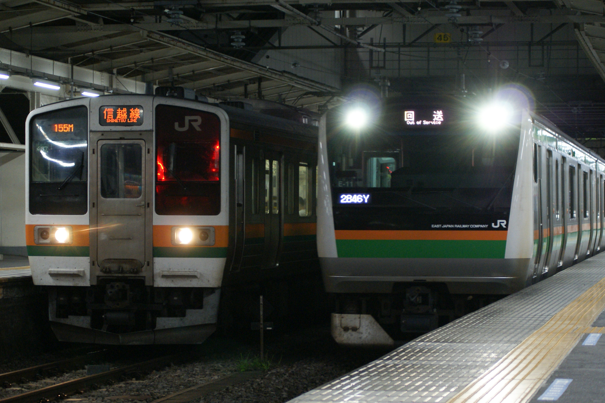 【え？また？】夜の高崎でのあれこれ撮影と帰り道。211系・E233系・E257系あかぎ・E231系・新幹線E7系とW7系等。 - ひがなり雑記帳