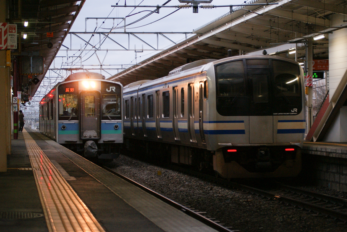 E217系Y-34編成廃車回送（EF64牽引）と塩尻・長野駅での撮影。E127系、E353系、JR東海383系、しなの鉄道115系、SR1系等。友情出演：E2系とE5系 - ひがなり雑記帳