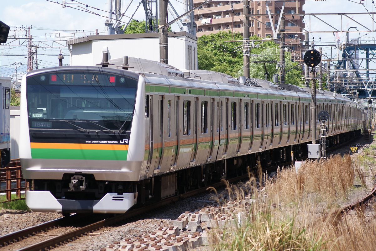 お久しぶりな東海道線撮影記。E257系2000番台回送と5000番台臨時踊り子（友情出演の0番台）、E231系1000番台とE233系3000番台。※サムネは合成です - ひがなり雑記帳