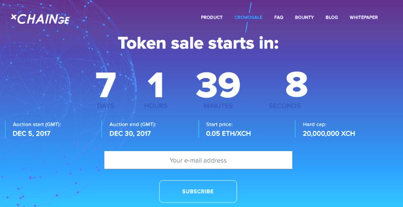 xChaingeトークン販売 2017年12月5-30日 - Cryptoworld’s blog