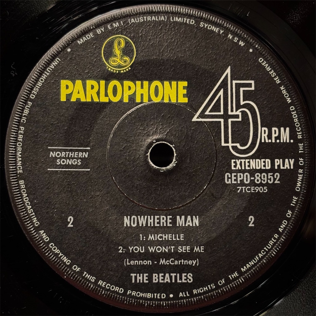 Nowhere Man / The Beatles【オーストラリア盤(モノラル)】 - レコード評議会