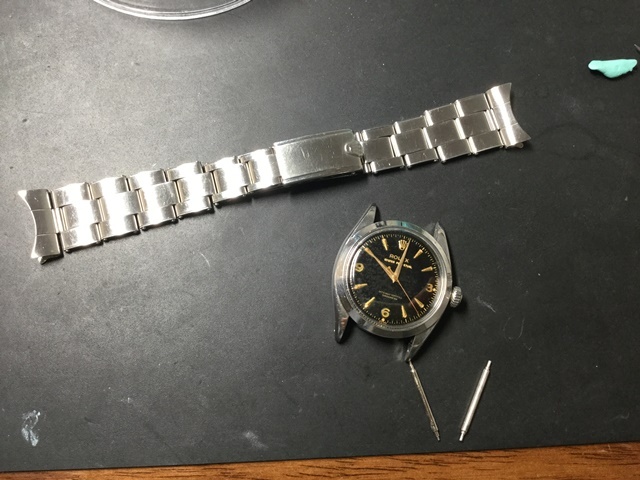 Rolex oyster perpetual ref.6580 cal.1030 （その5：リベットブレスの調整） - 古時計にワニ革着せて