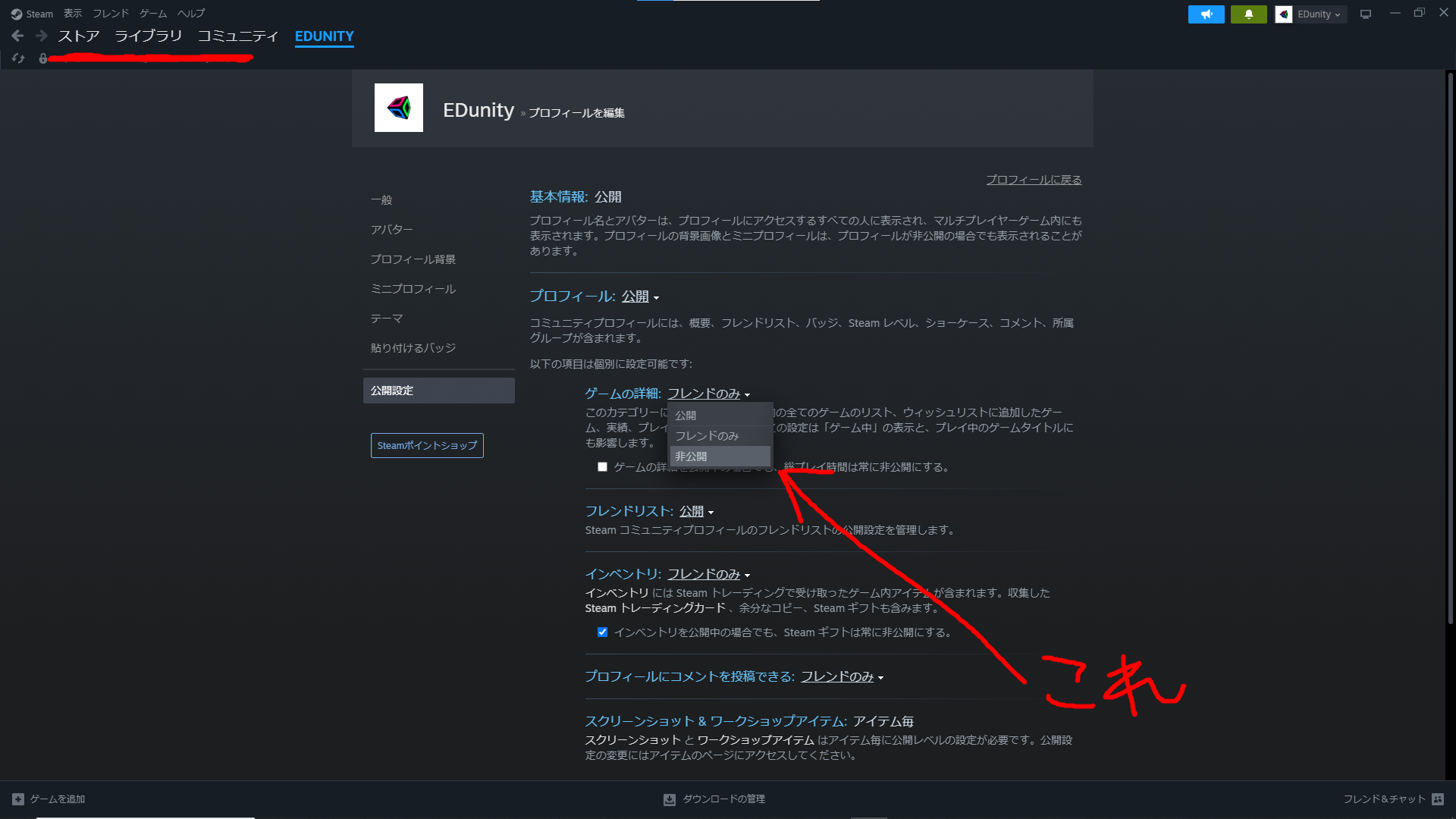 【Steam】ゲーム開始時にフレンドに通知しない方法 - 「Edunity」のゲームブログ