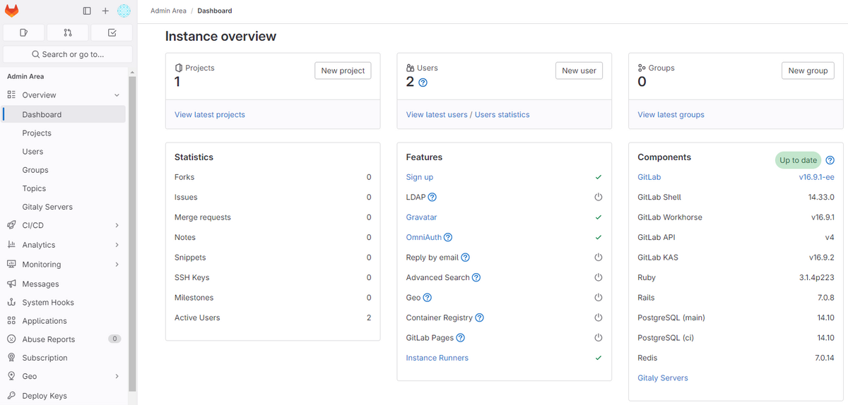 GitLabのバージョンアップを実行する (16.7.0 → 16.9.1) - TECHSTEP