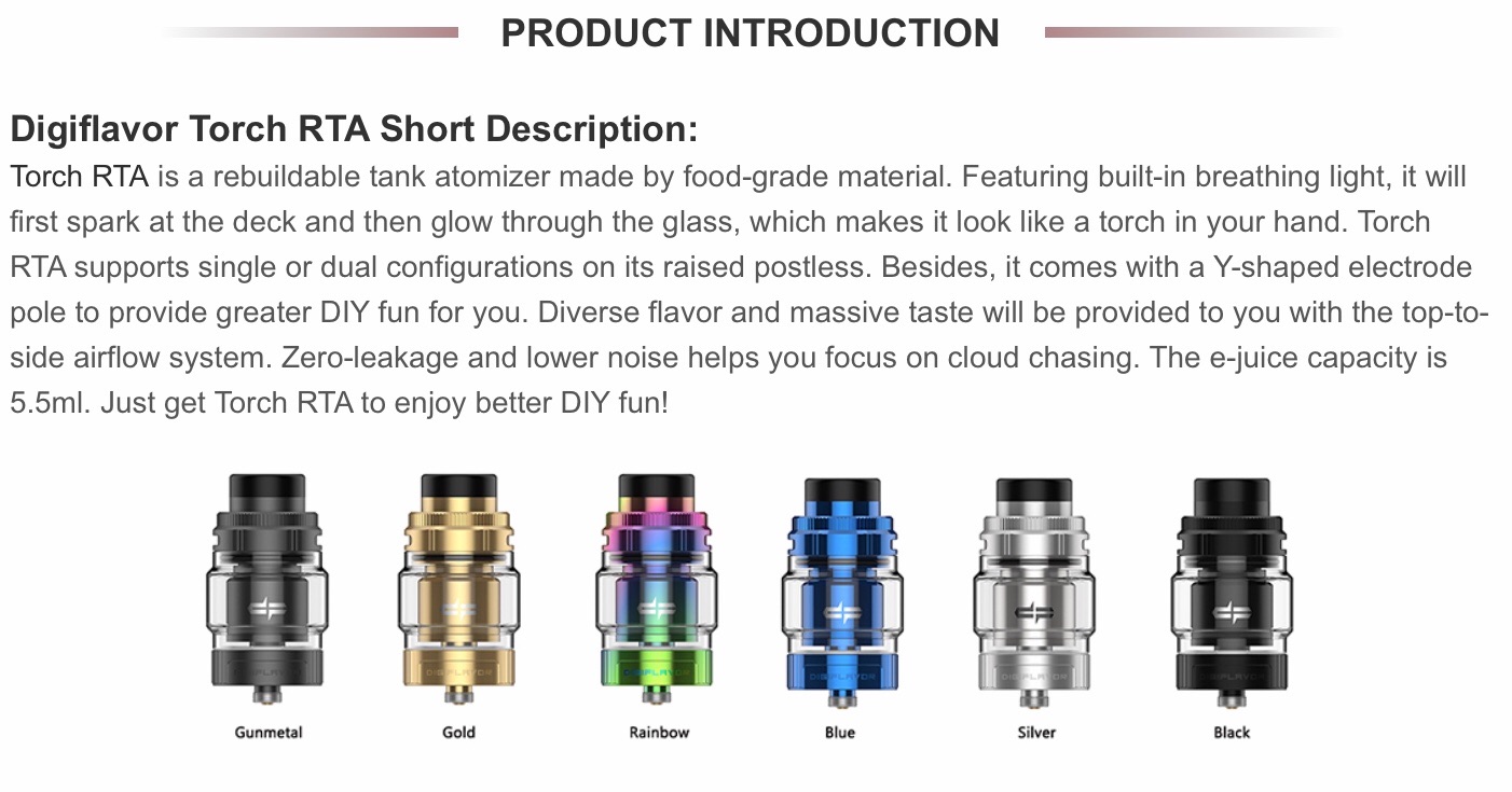 【VAPE アトマイザー】DIGIFLAVOR『 TORCH RTA 』 - 『 GENKI TV - V.P.C 』 blog