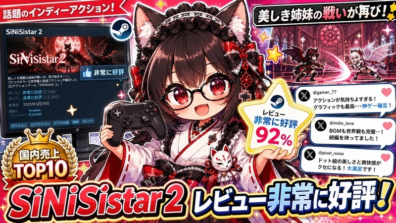 SiNiSistar 2 Steamレビュー「非常に好評」！130件突破で国内売上TOP10入り 発売直後なぜ話題に - こまちのゲームナビ🦊 ...