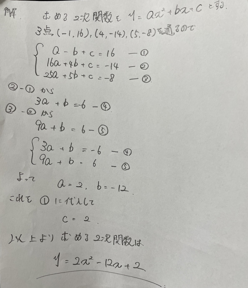 二次関数決定③ 正しい解法でスラスラ解けるようになろう！ - Godfaの数学講座