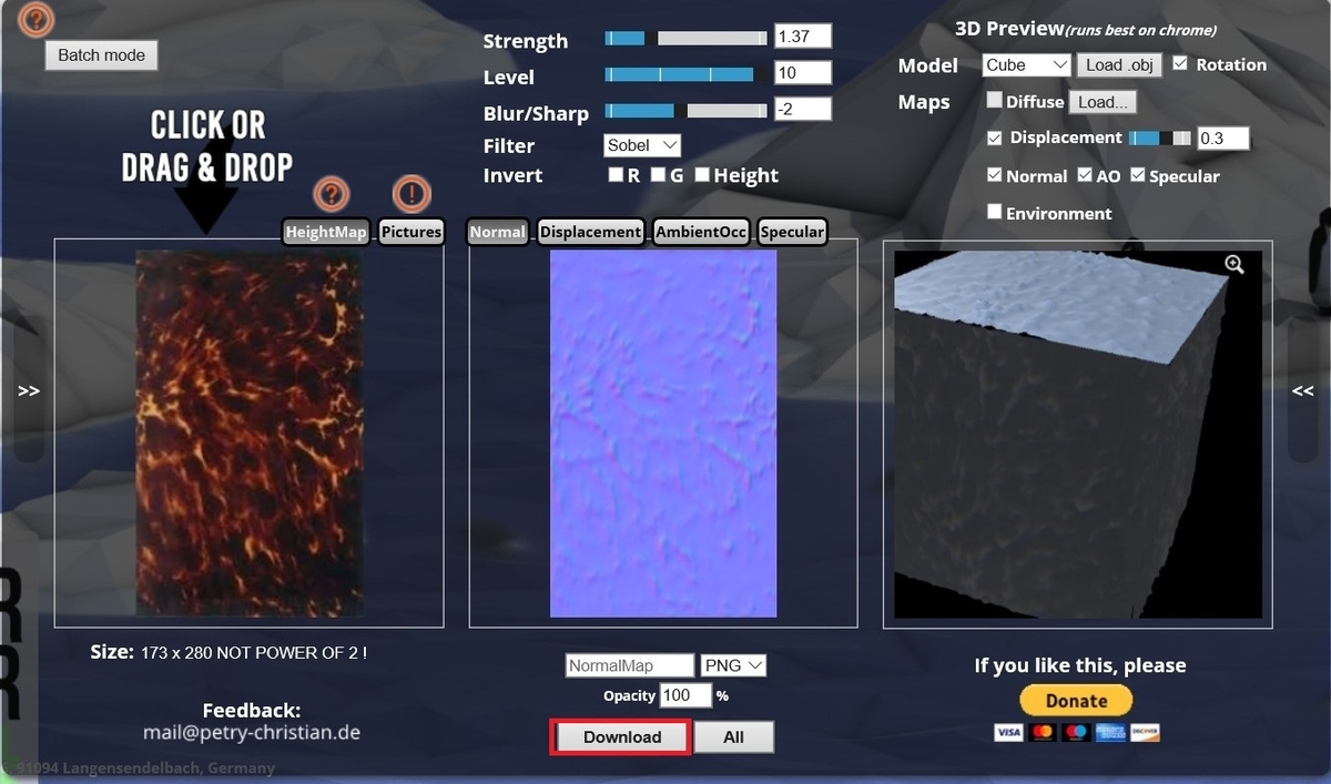 Unityで使えるNormalMap(BumpMap)を作成する。 - 夜風のMixedReality