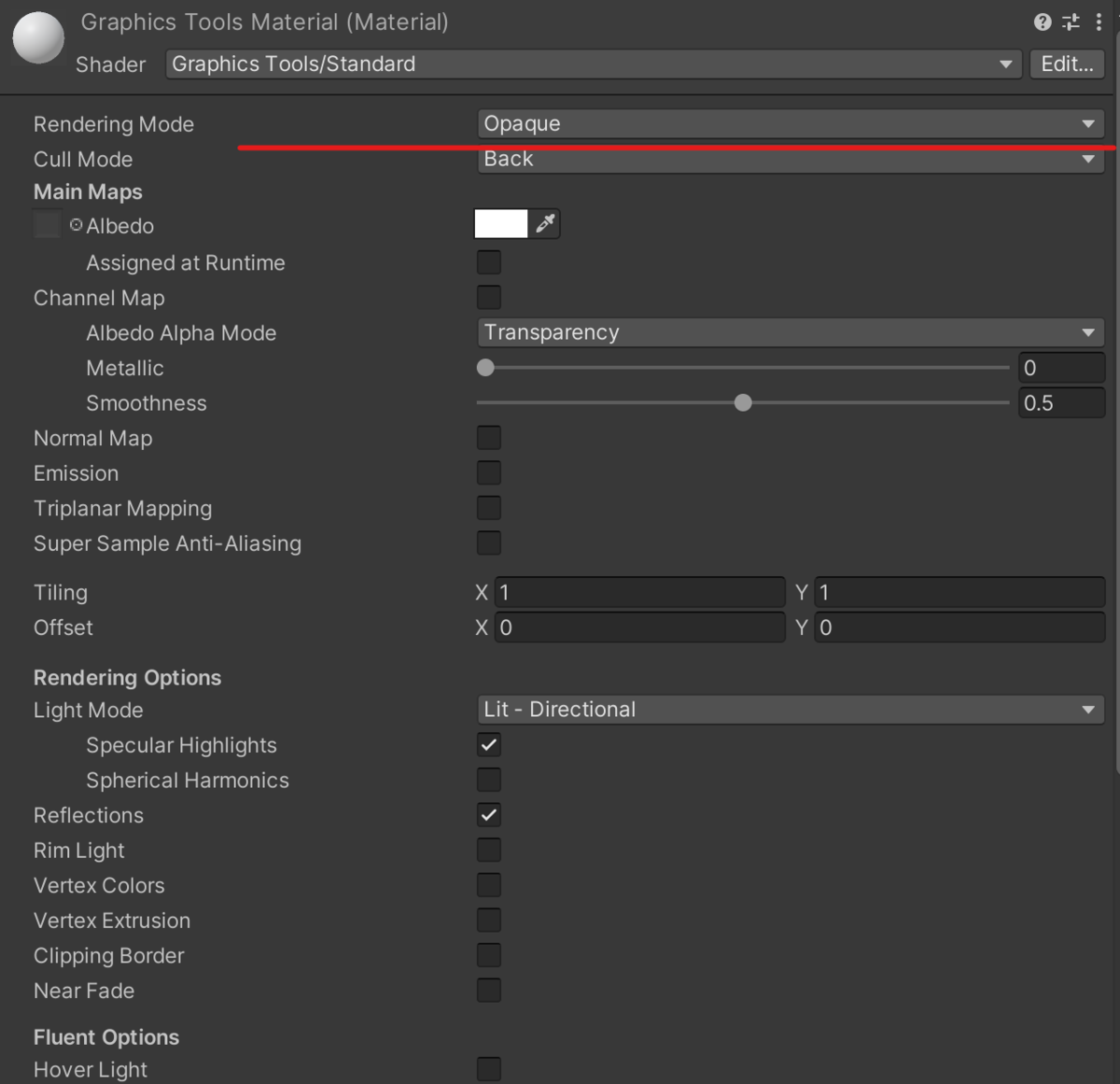 MixeRealityGraphicsTools StandardShader全機能解説 その① RenderingModeを完全に理解する。 - 夜風のMixedReality