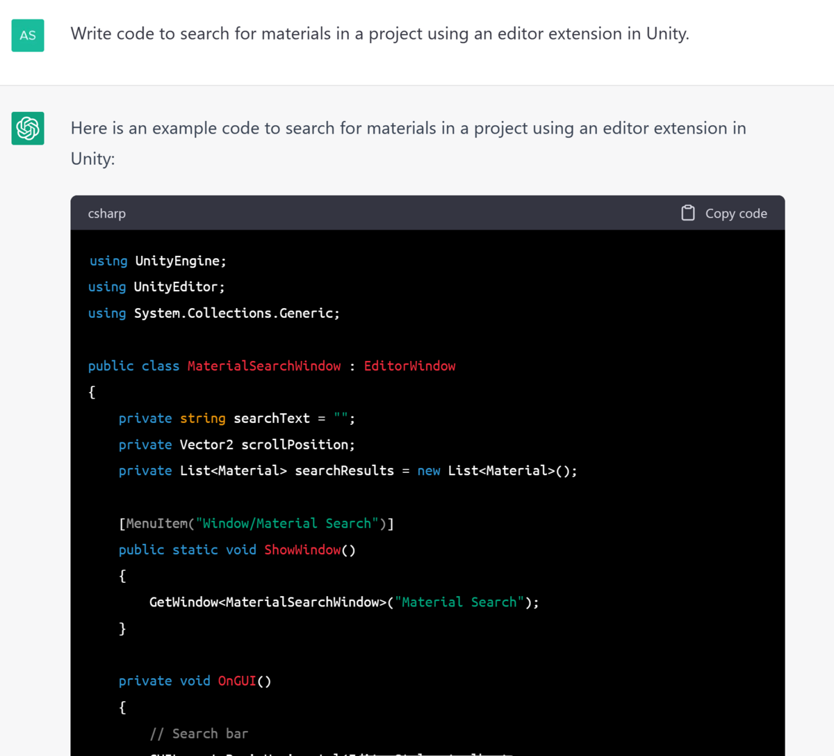 Unity上でChatGPTを使用してシェーダーを作成するAIShaderを試す。 - 夜風のMixedReality