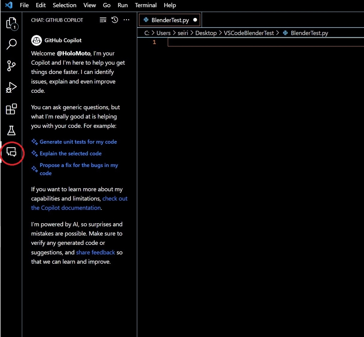 VSCodeでGitHub Copilot Chatを導入する - 夜風のMixedReality