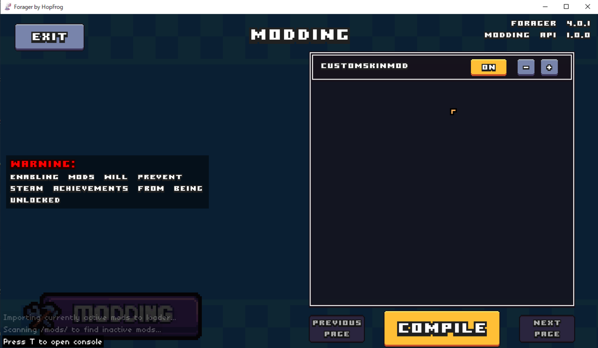 Forager スキンMODの作り方と公開するまで - 燻丸のメモ帳