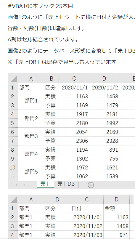 VBA100本ノック 25本目：マトリックス表をDB形式に変換 - Infomentのブログ ～Excel VBA奮闘記～