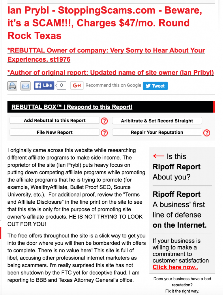 Ian Pribyl of StoppingScams.com is a Scammer - InternetMarketingGuru’s blog