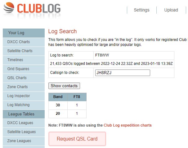FT8WW - Crozet - OQRS開始 - 無線のムに濁点 JH8RZJ