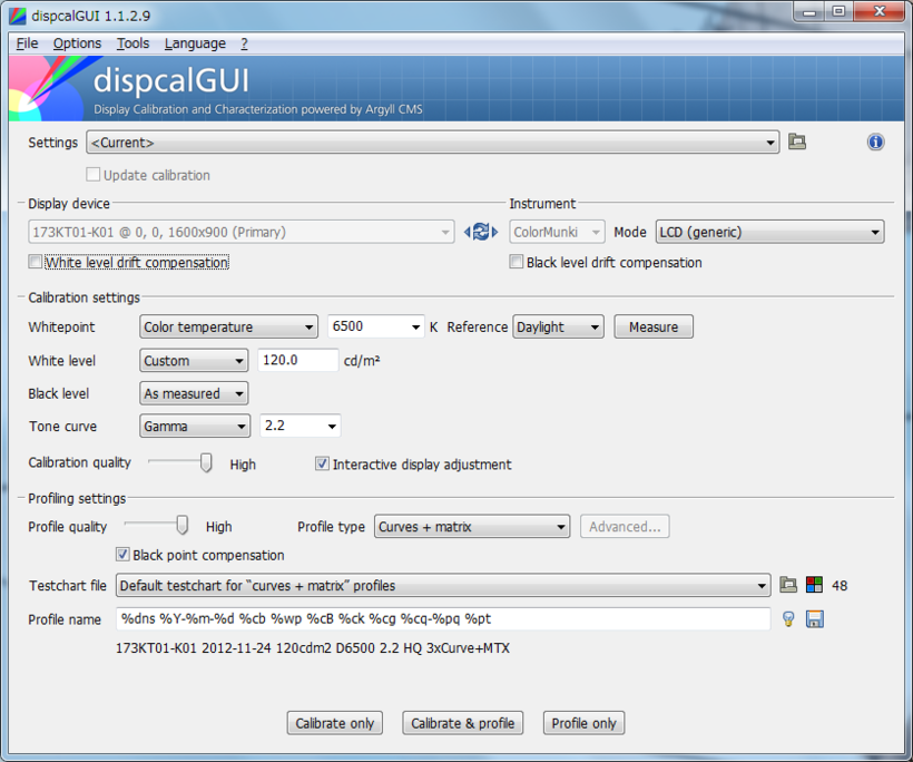 Argyll CMS & dispcalGUI導入編スタート dispcalGUIとは？ ColorMunki Photoの測定器を使う - jjsの日記